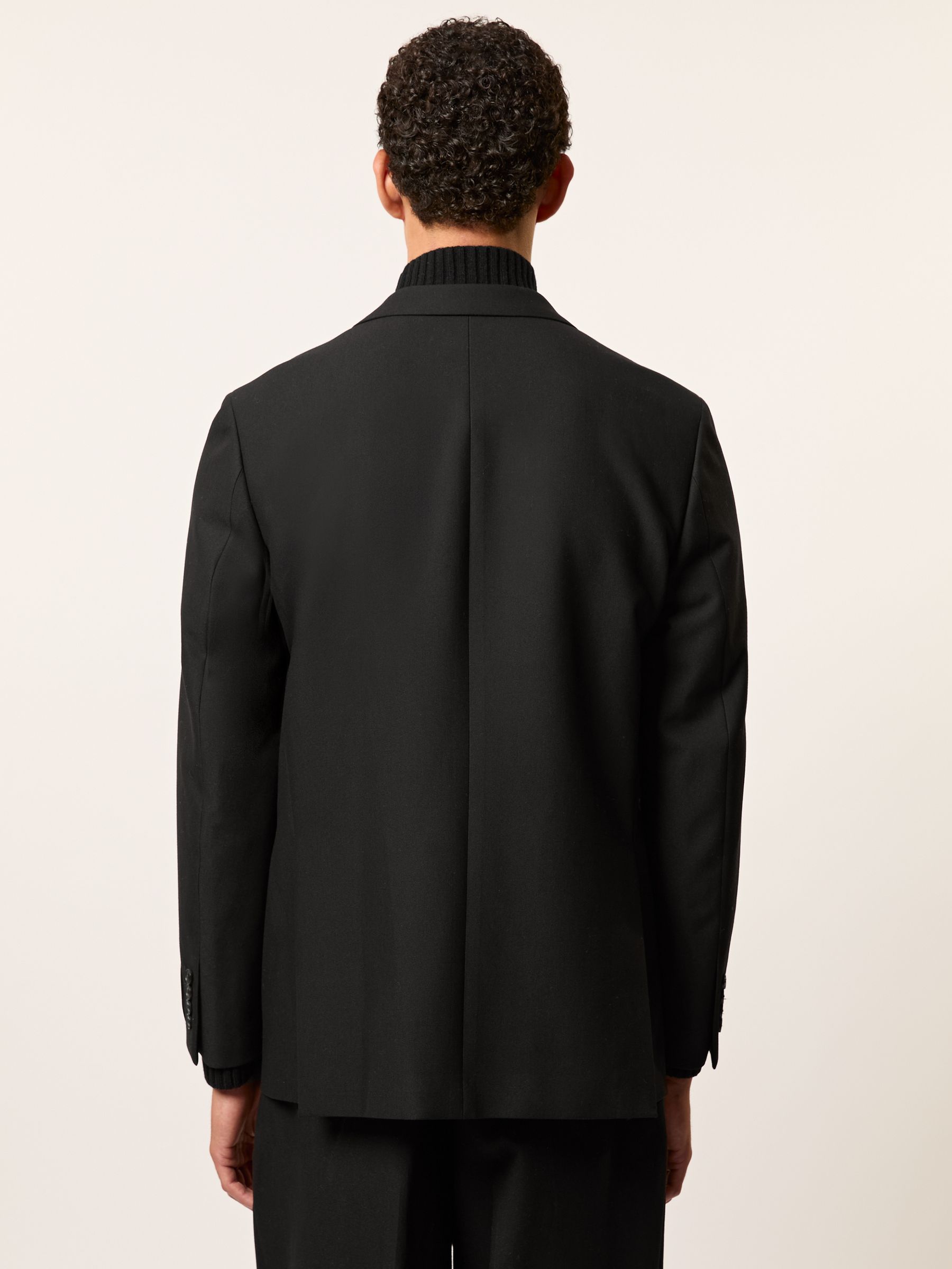 Reiss Monogram Relaxed Single-Breasted Blazer in Black | REISS