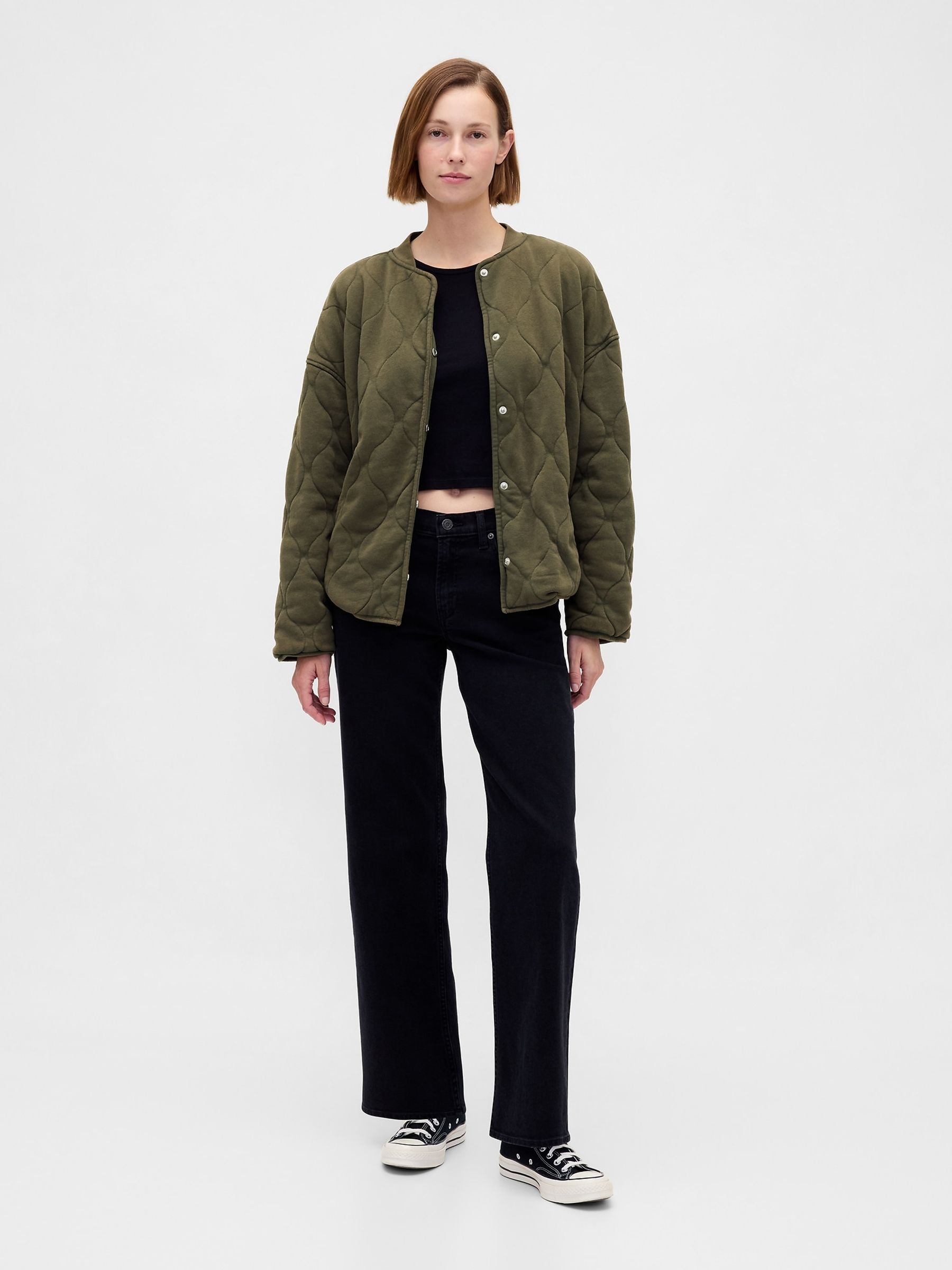 Green Oversized VintageSoft Quilted Jacket | Gap
