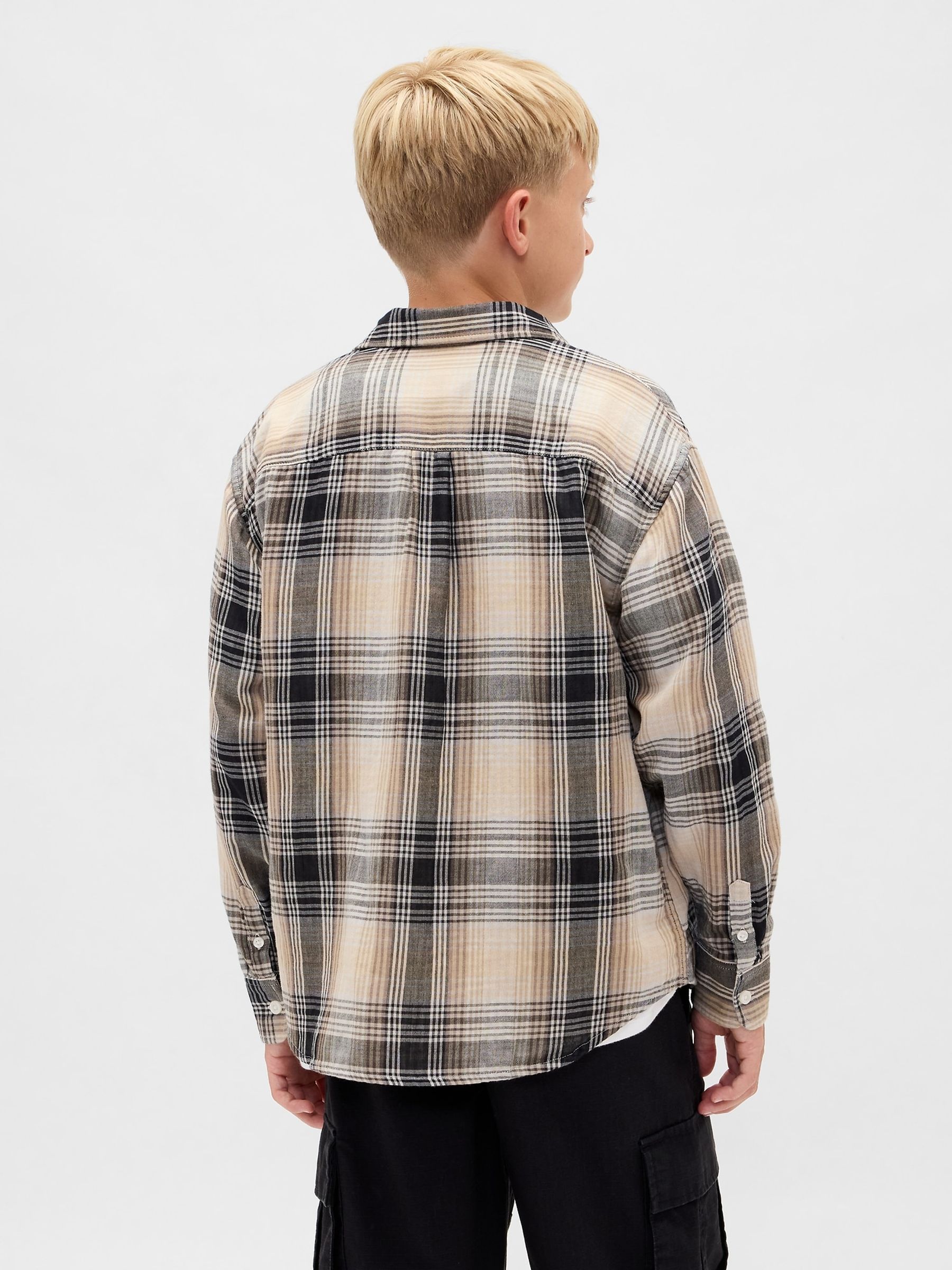 Beige Relaxed Check Shirt | Gap
