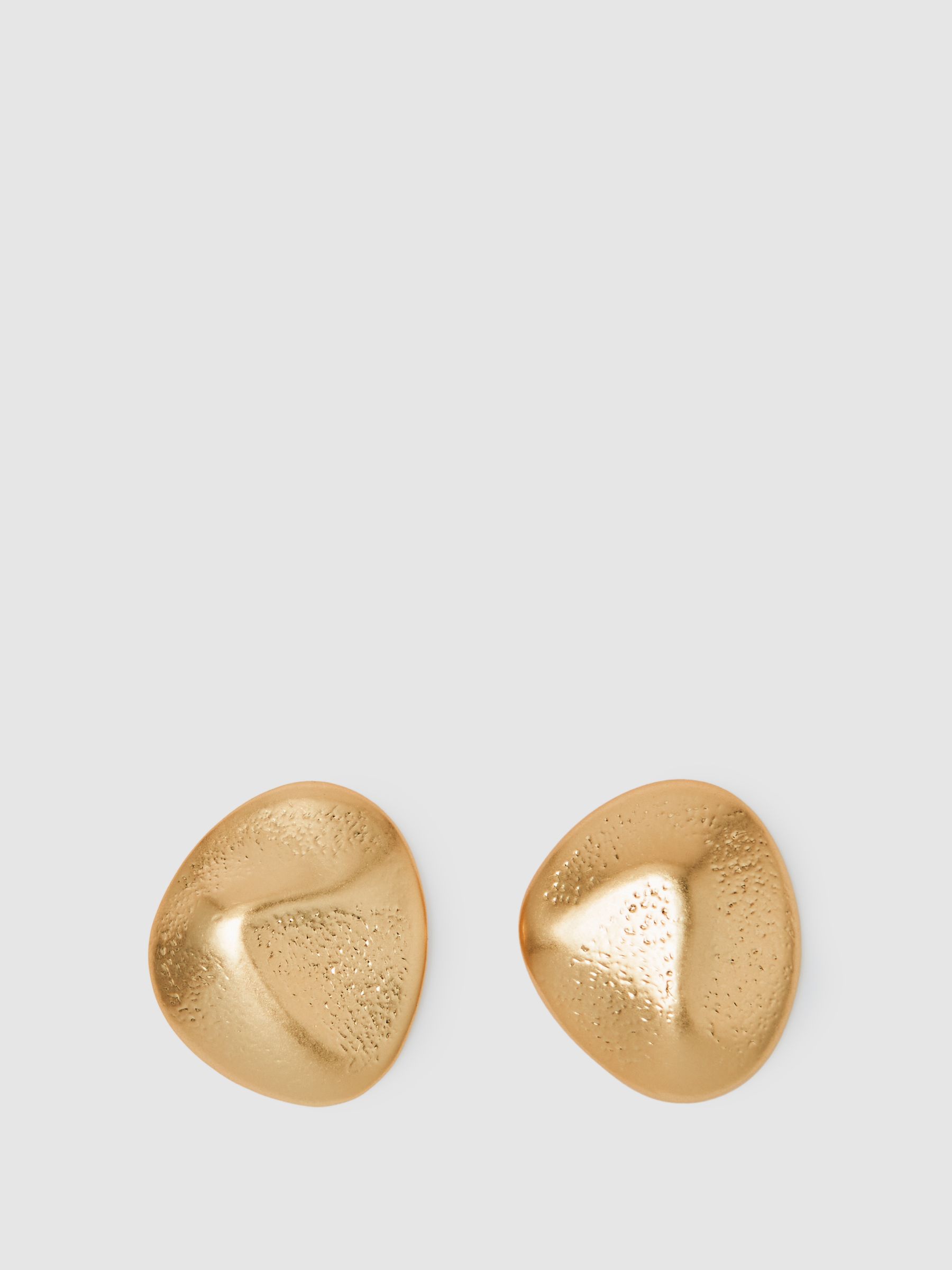 Reiss Textured Pebble Earrings in Gold Tone | REISS