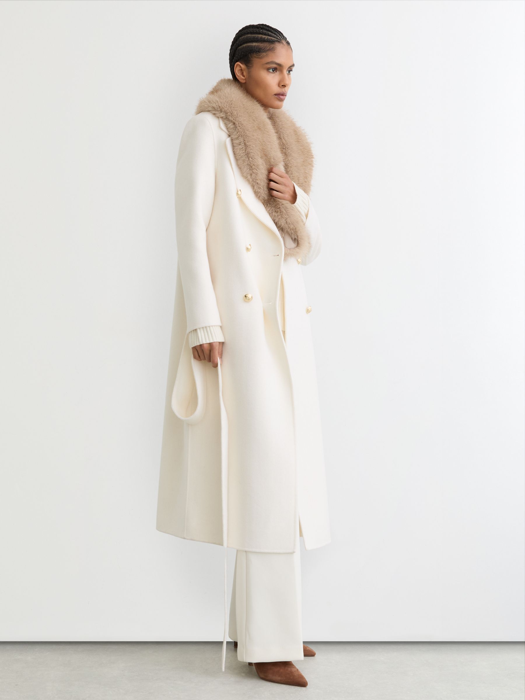 Reiss Faux-Fur Collar in Neutral | REISS