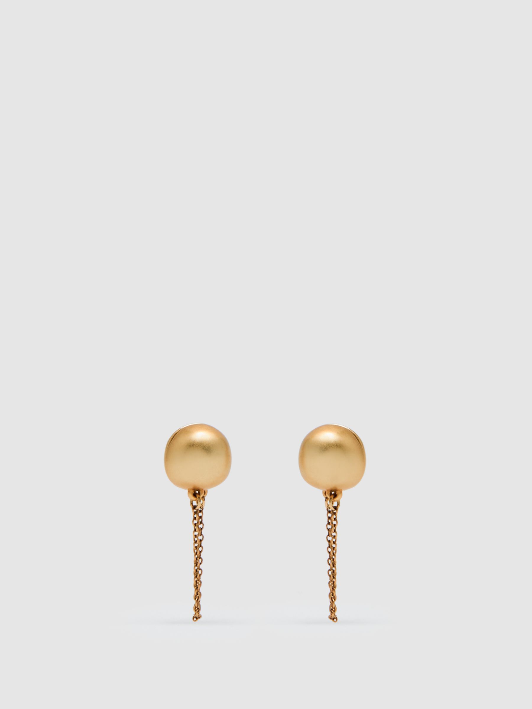 Reiss Dome Double-Stud Earrings in Gold Tone | REISS