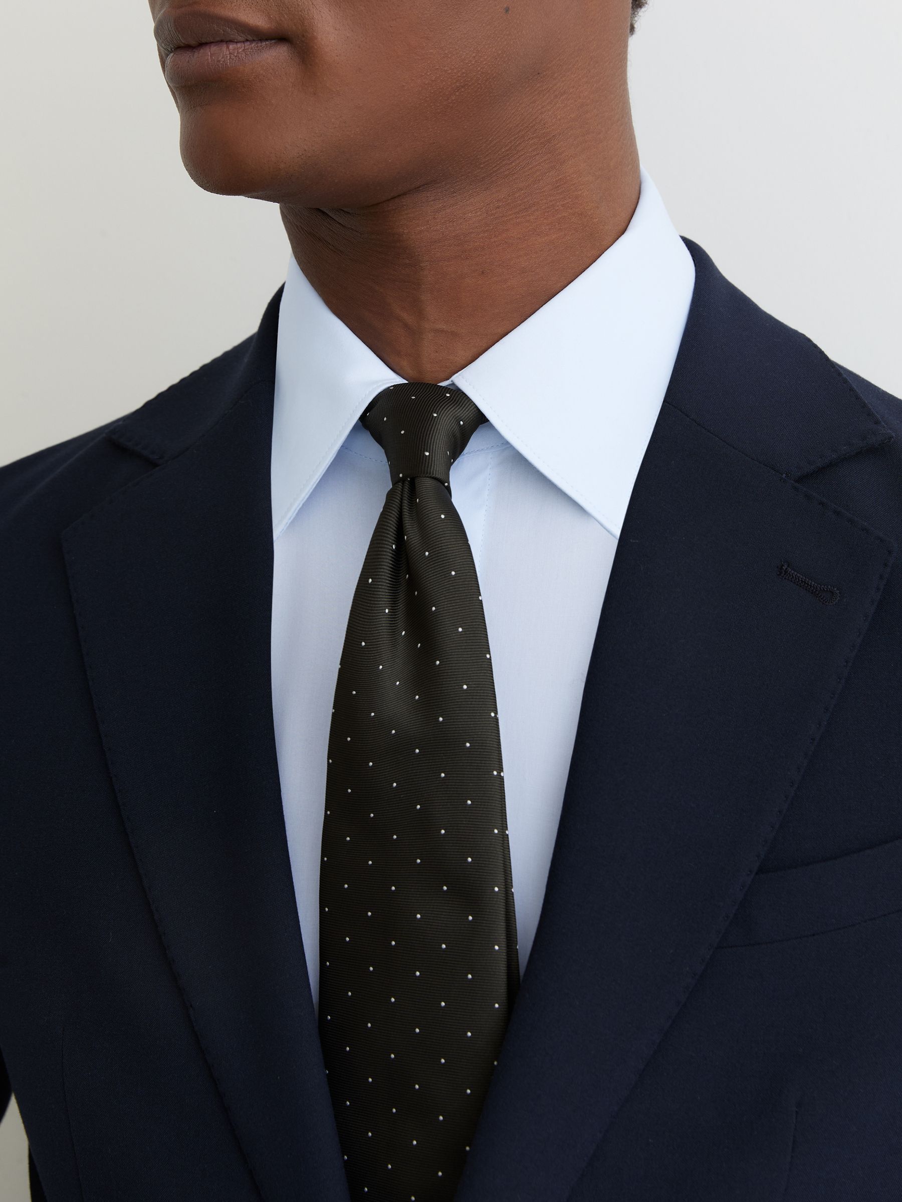 Reiss Stretch-Cotton Concealed-Placket Shirt Slim-Fit in Soft Blue - REISS