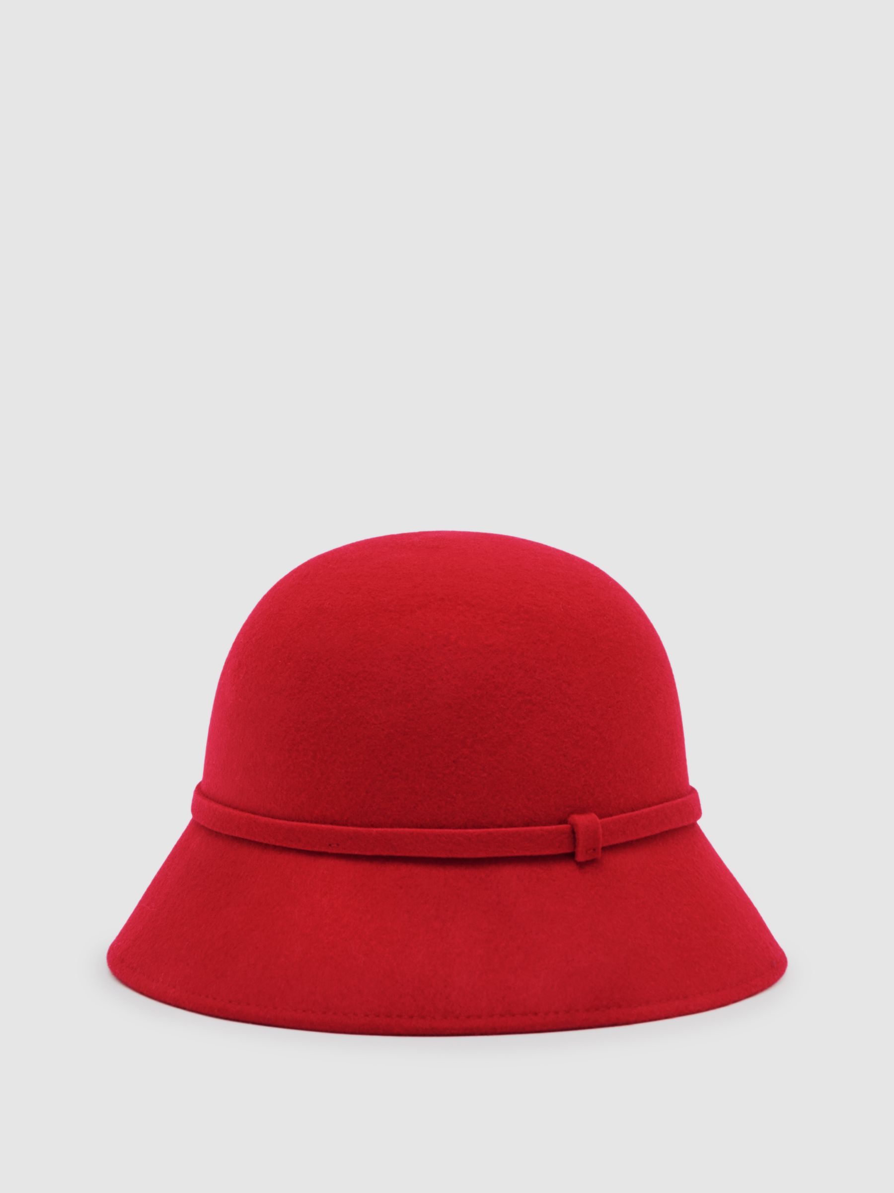 Reiss Felted-Wool Bucket Hat in Red | REISS