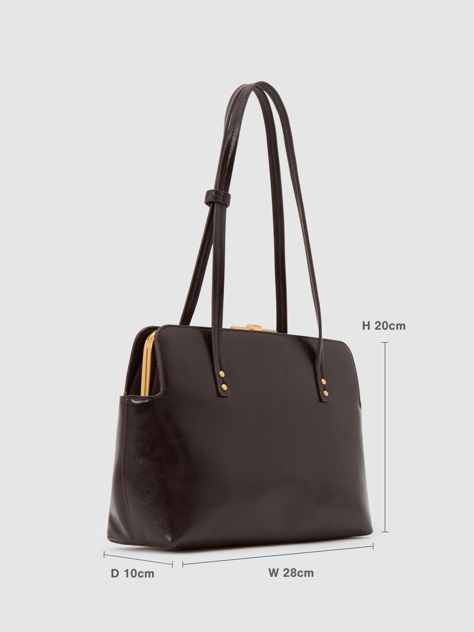 Reiss Frame Shoulder Bag in Burgundy - REISS