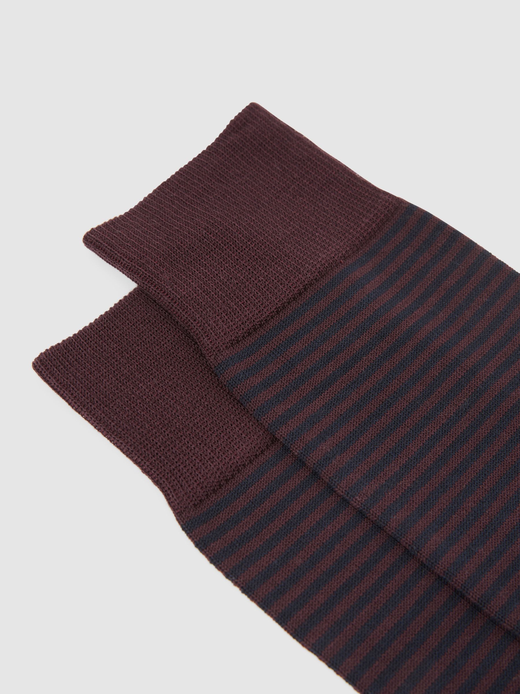 Reiss Bordeaux Mario Stripe Striped Socks | REISS USA