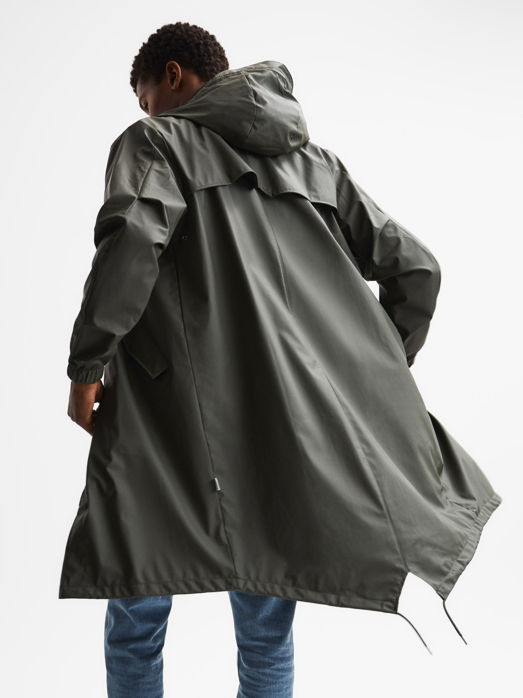 Reiss Dark Green Rains Fishtail Parka | REISS USA