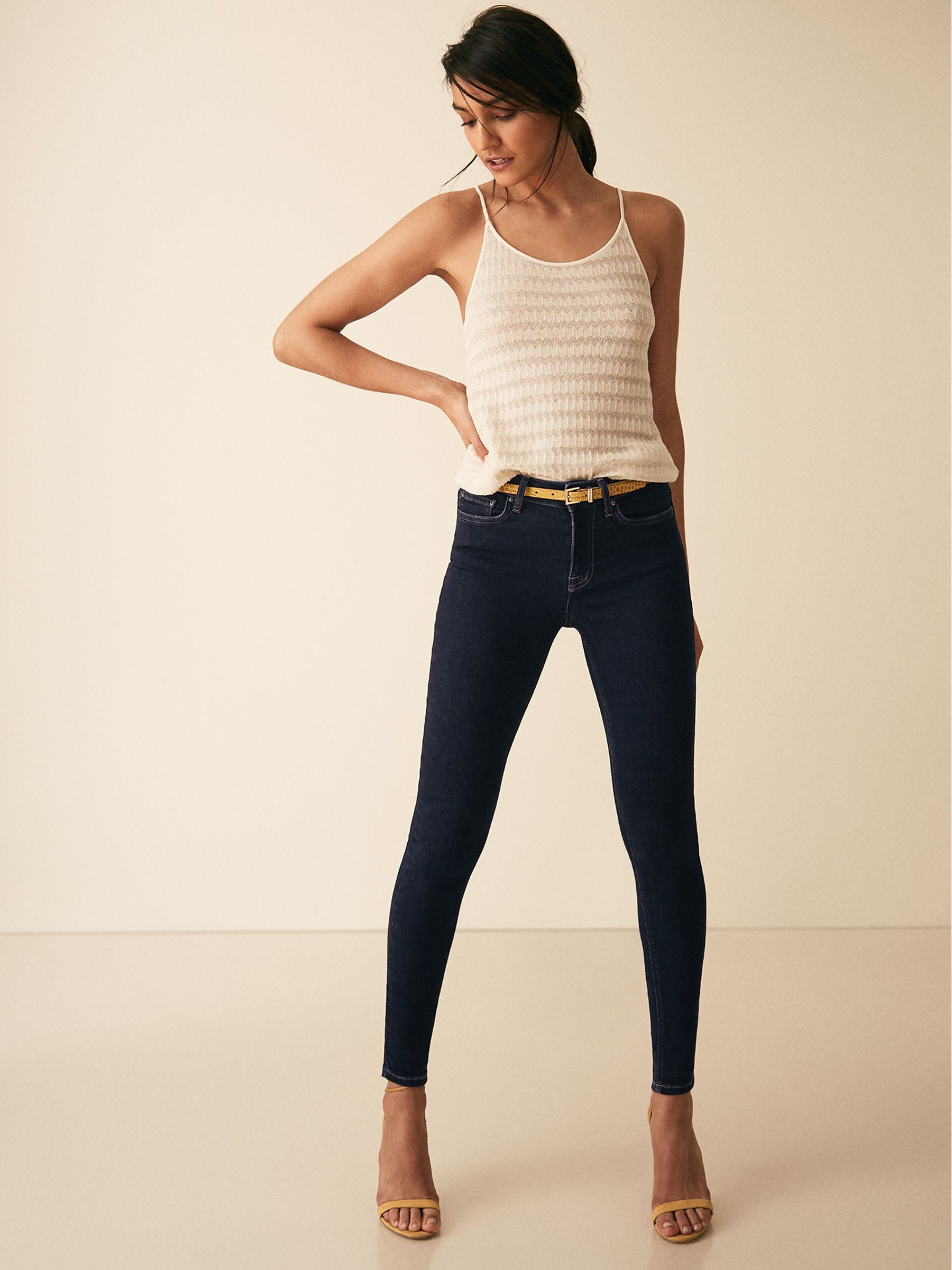Mid Rise Skinny Jeans in Indigo - REISS
