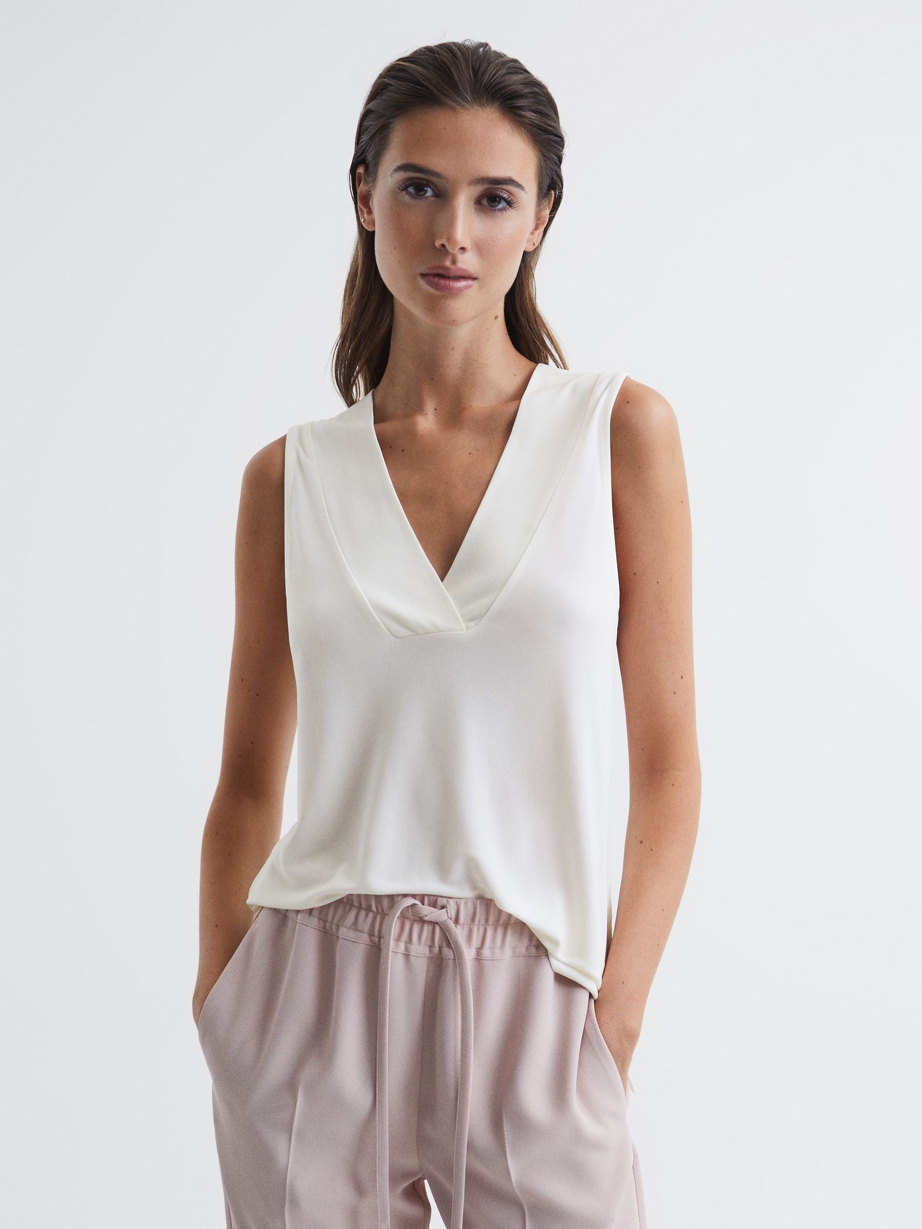 Reiss Taylor V-Neck Shell Blouse - REISS