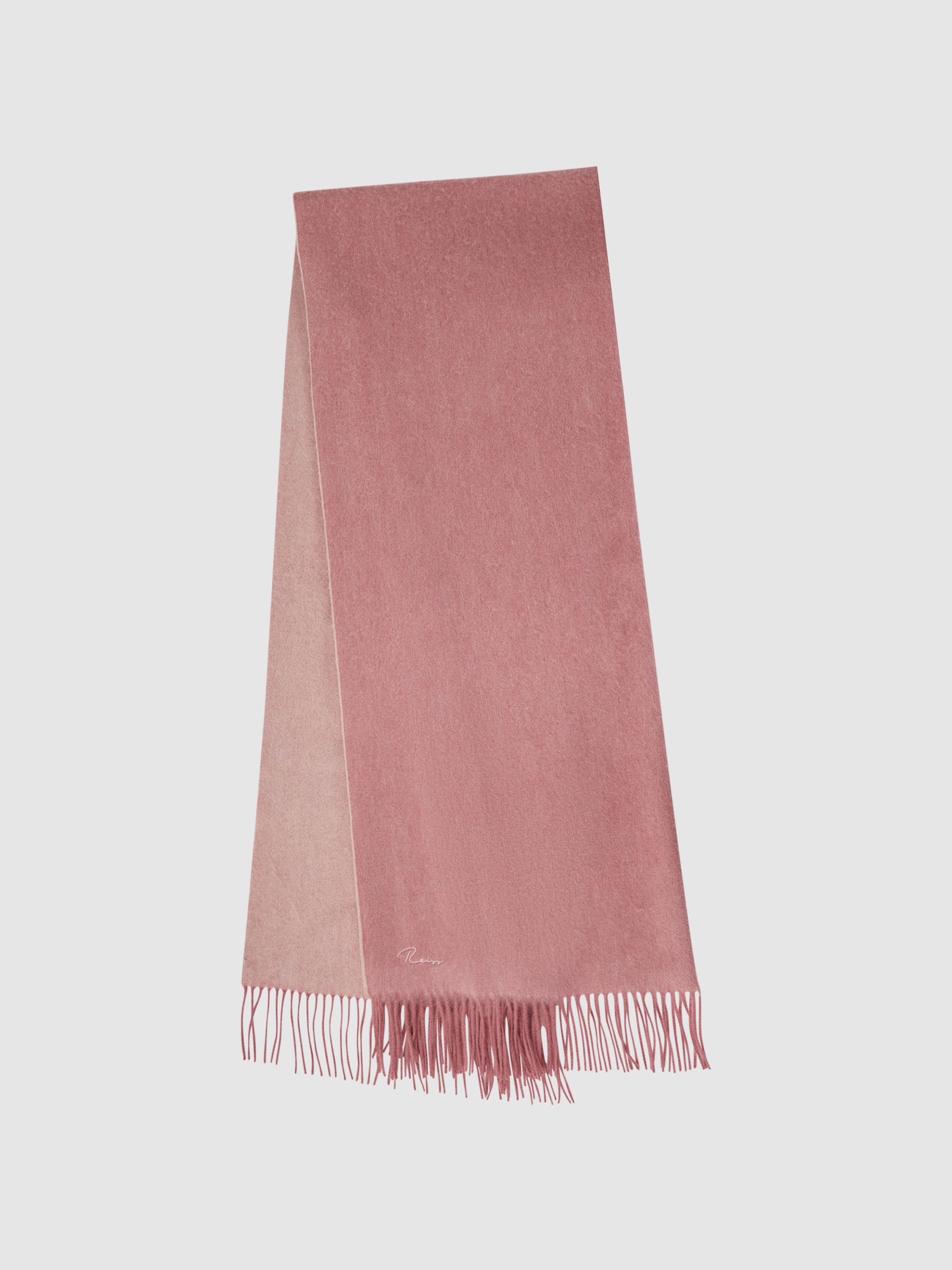 Wool-Cashmere Scarf in Blush - REISS