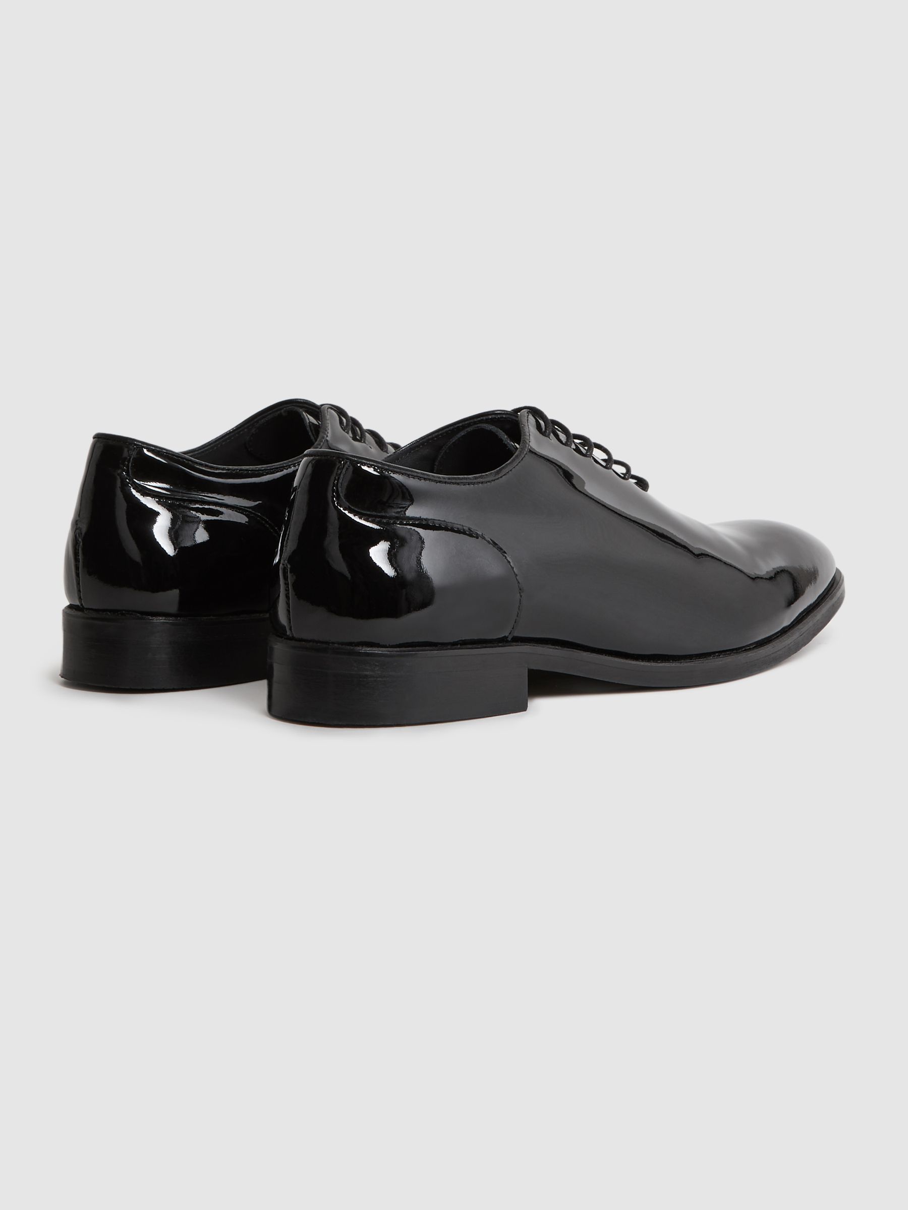 Reiss Black Bay Leather Whole Cut Shoes | REISS USA