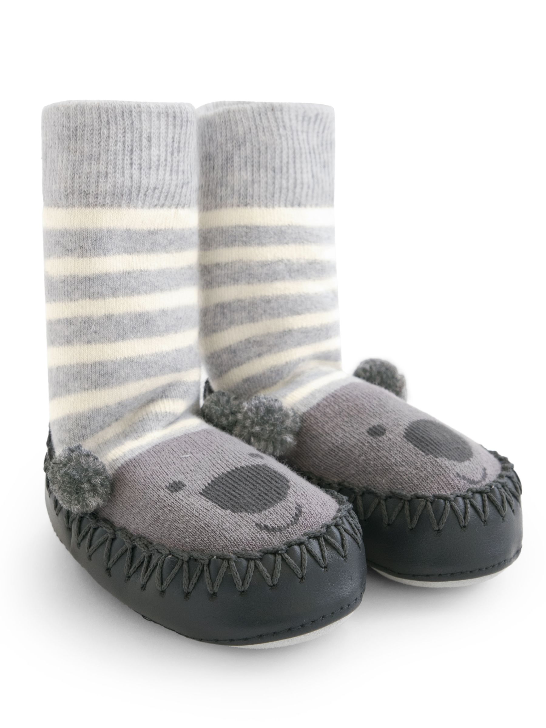Buy Grey Koala Moccasin Slipper Socks from the JoJo Maman Bébé UK ...