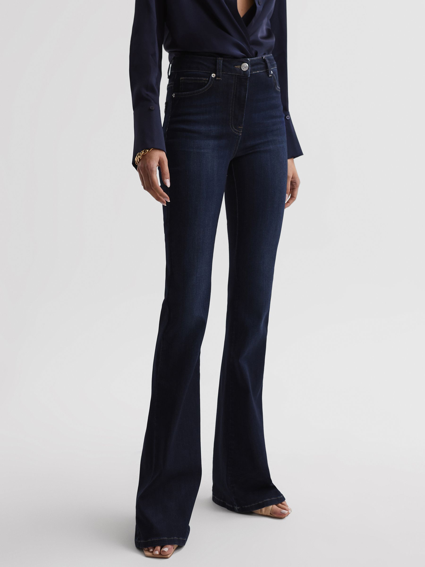 Reiss Beau High Rise Skinny Flared Jeans - REISS