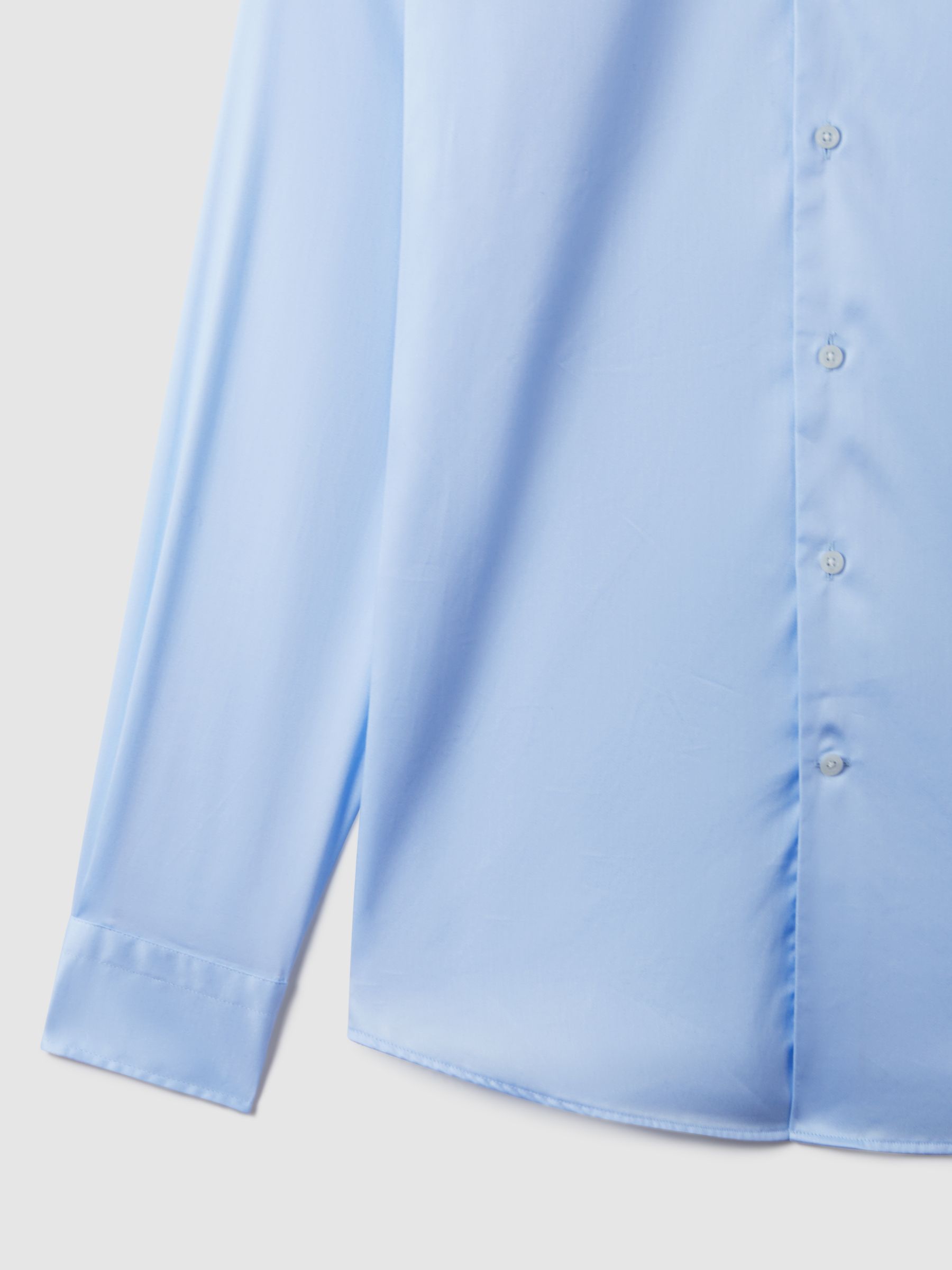 Reiss Blue Frontier Slim Fit Cotton Blend Shirt | REISS USA