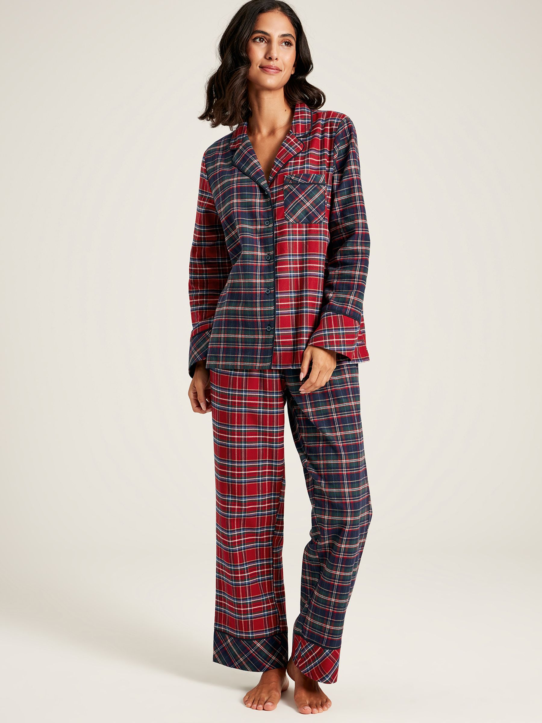 Buy Goodnight Red Check Christmas Pyjamas from the Joules online shop