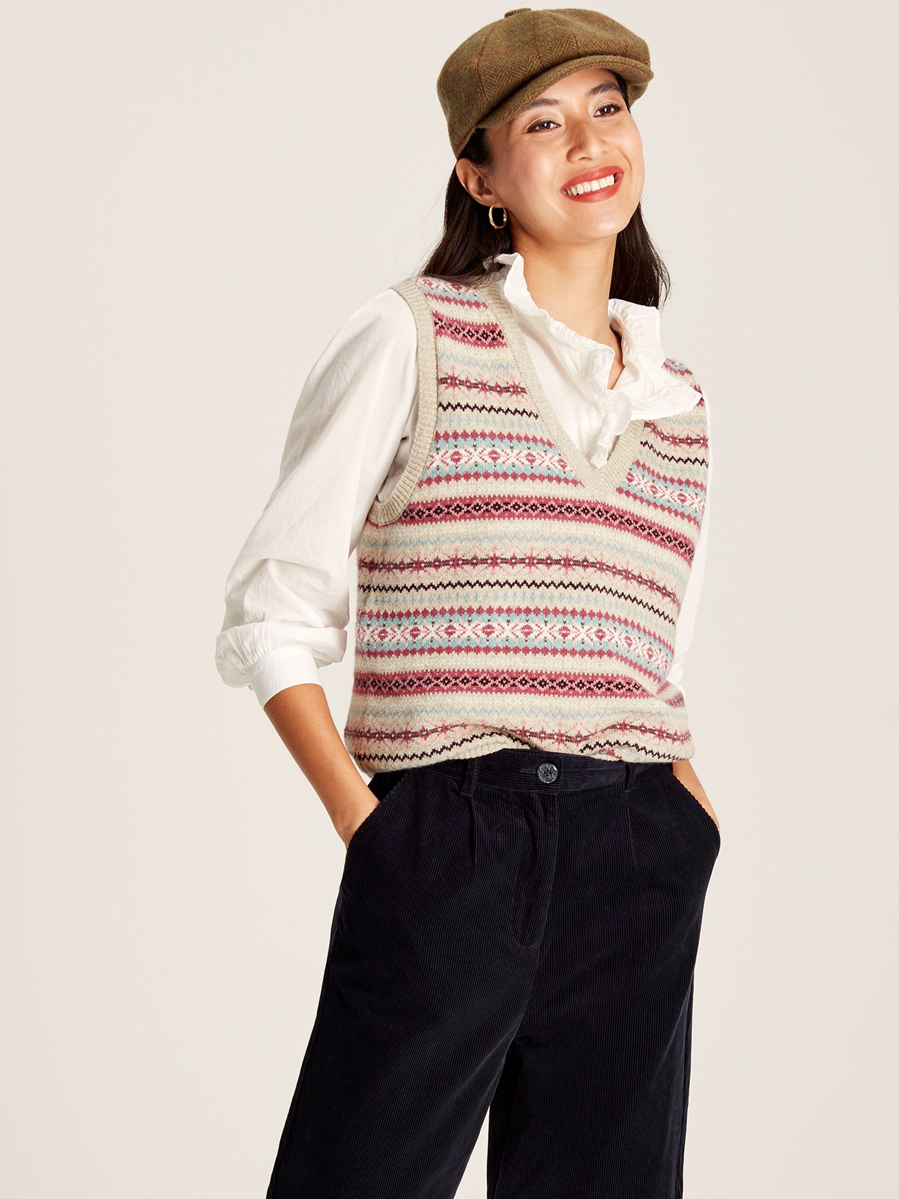 Buy Islay Oatmeal Fair Isle Vest from the Joules online shop
