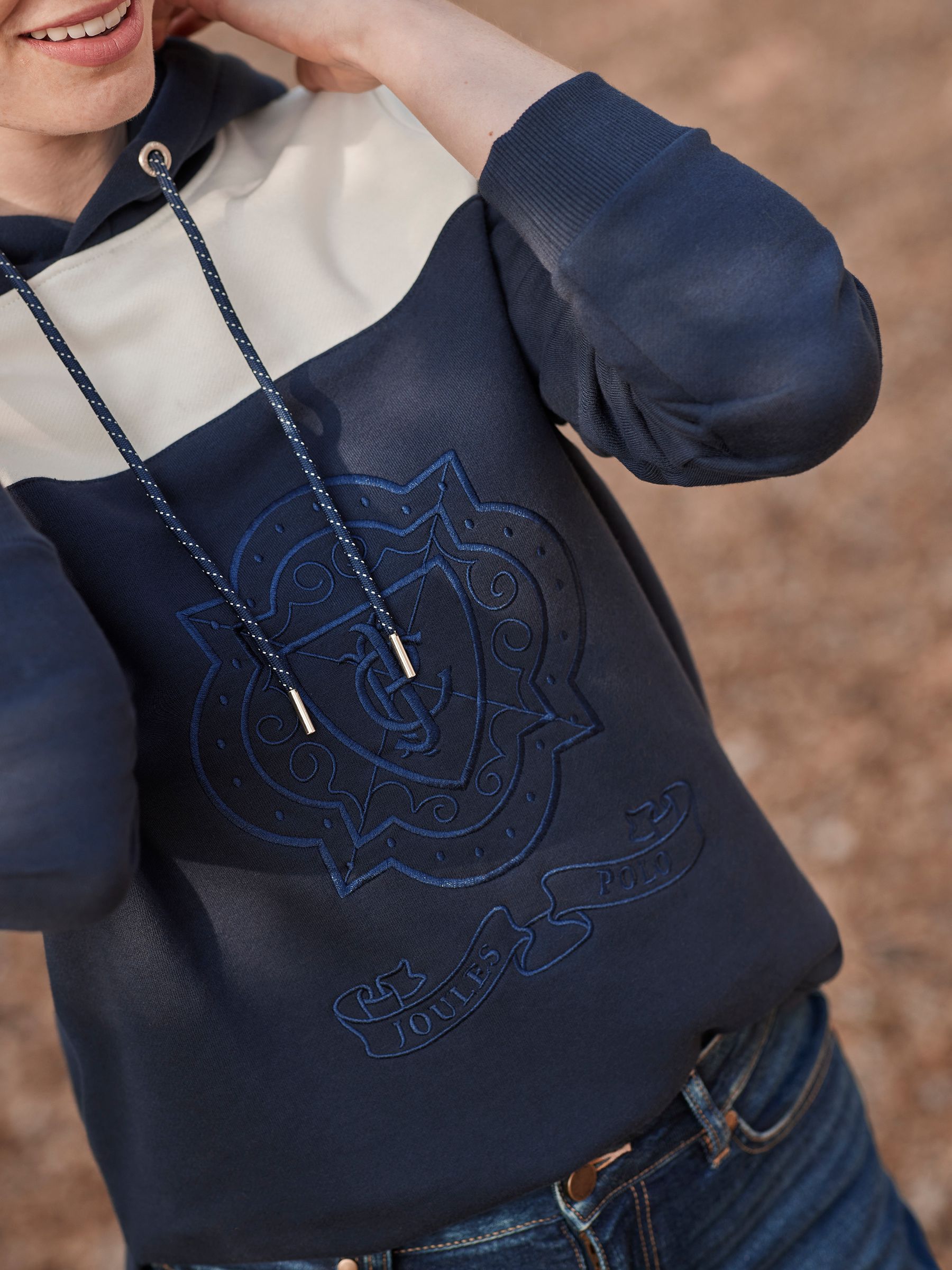 Buy Joules Alexa Navy Blue Embroidered Hoodie from the Joules online shop