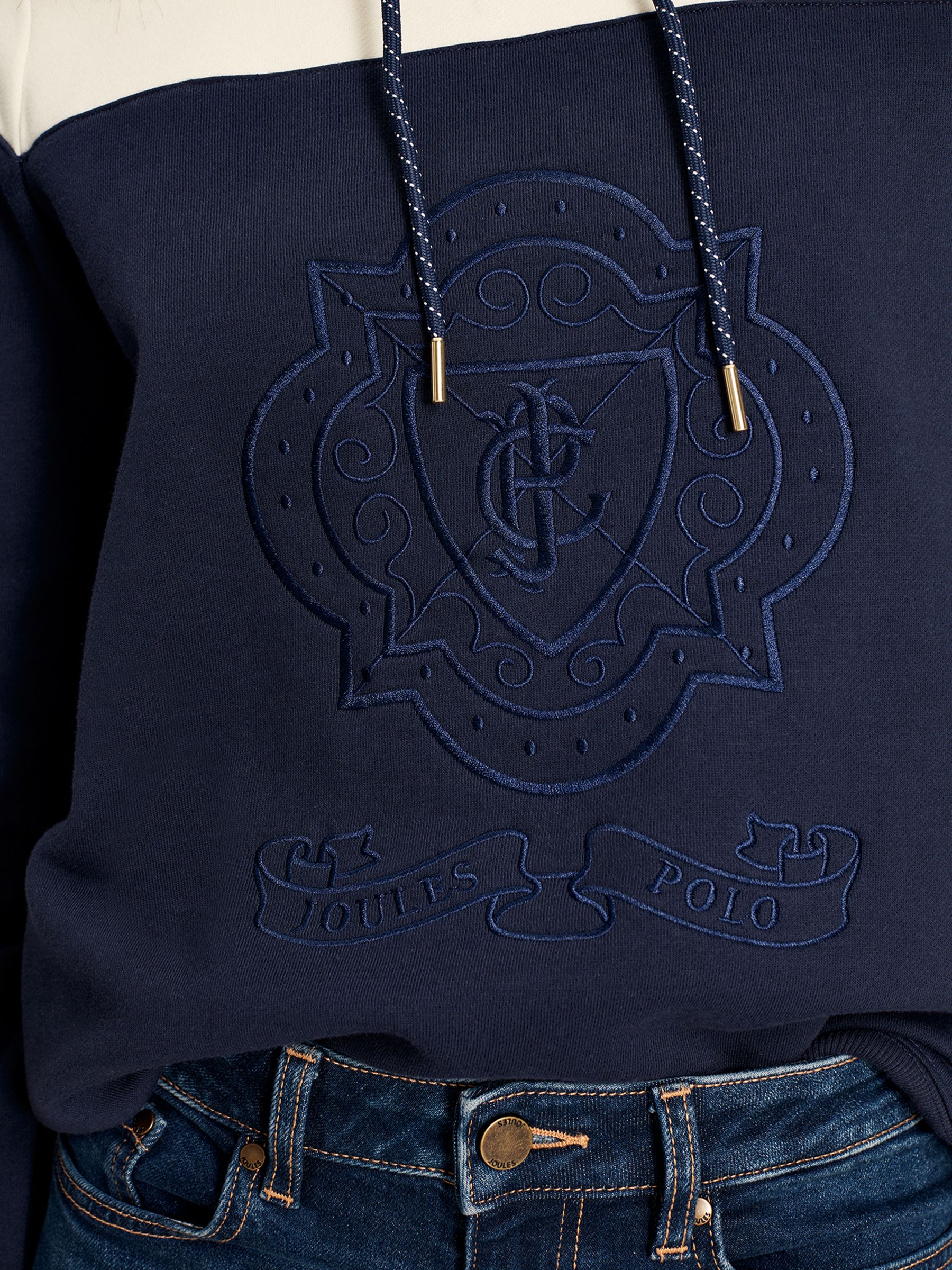 Buy Joules Alexa Navy Blue Embroidered Hoodie from the Joules online shop